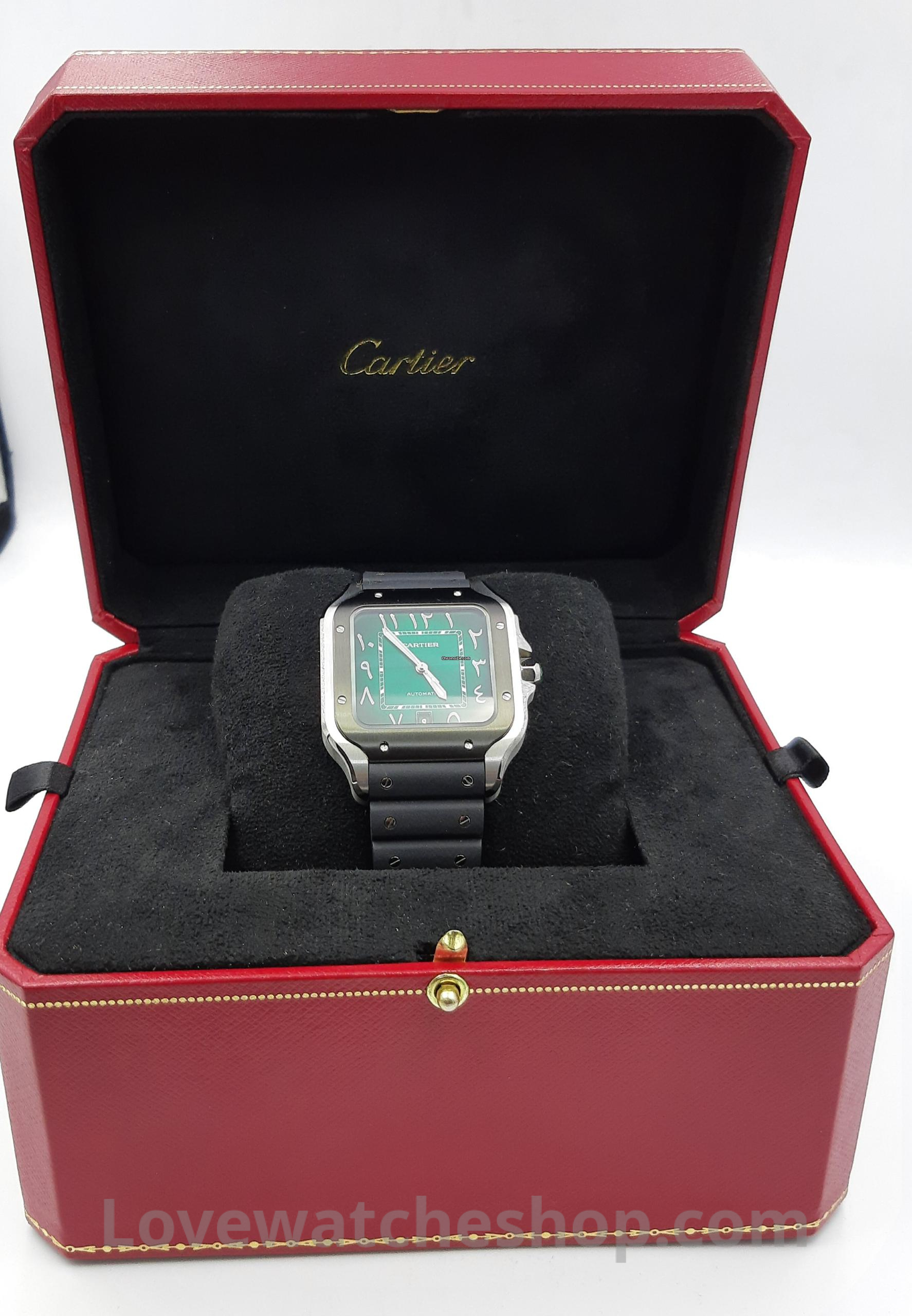 Cartier Santos Green Arabic Dial Middle East Exclusive Edition