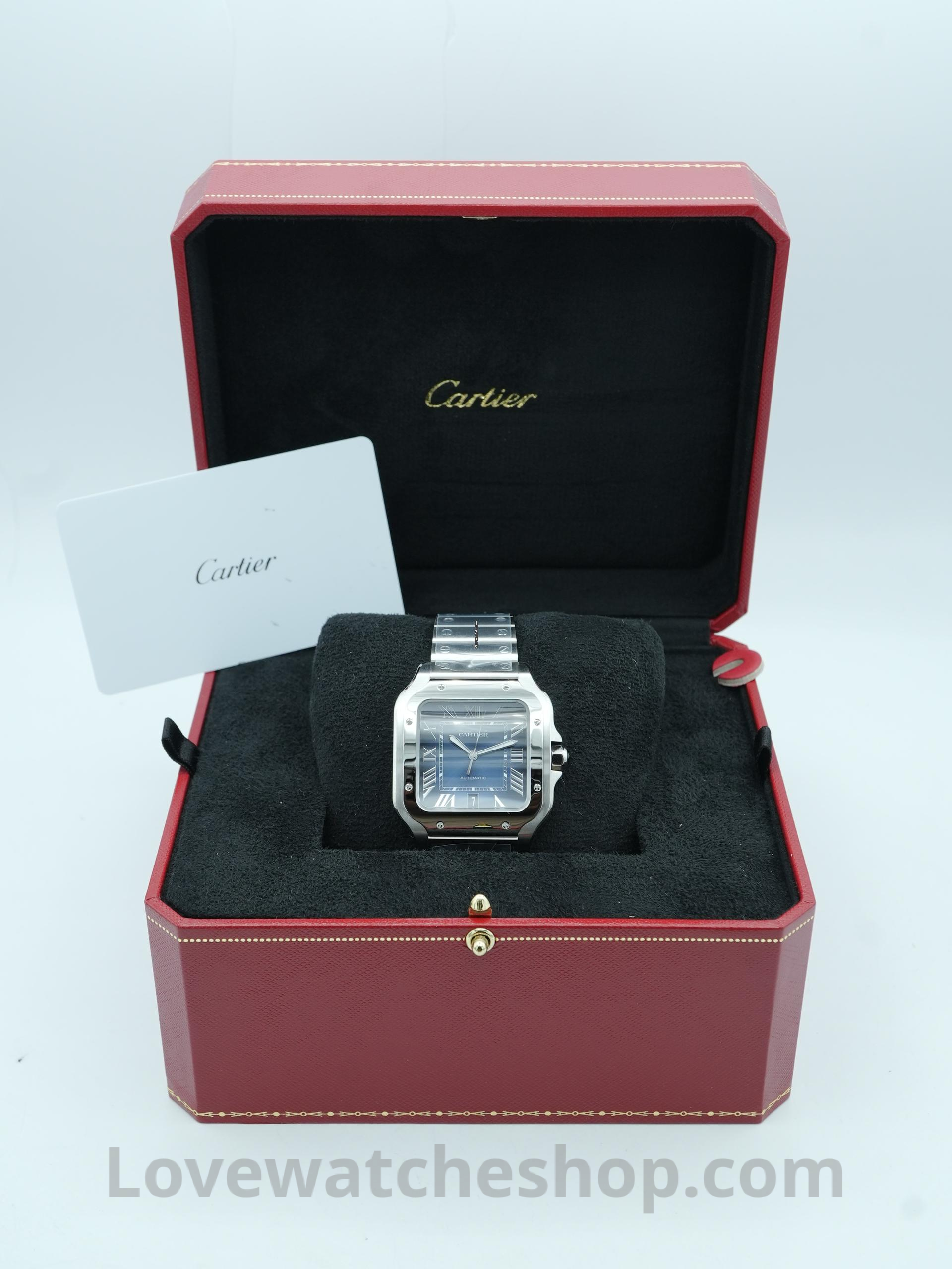 Cartier Santos WSSA0071 Santos De Cartier Stainless Steel Blue Dial ...